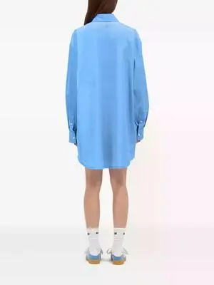 MSGM Ruffled Poplin Mini Dress - Blue