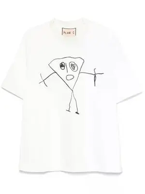 Plan C Bianca-print T-shirt - White