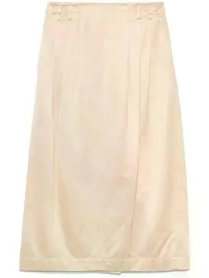 Peserico Satin Midi Skirt - Neutrals