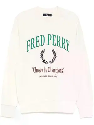 Fred Perry Logo-embroidered Sweatshirt - Neutrals