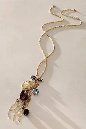 Free People Serena Long Necklace - Abalone Gold