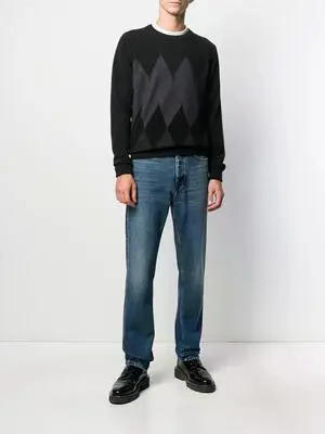 BALLANTYNE Argyle Pattern Sweater - Blue