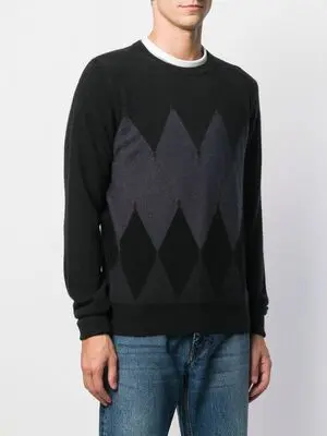 BALLANTYNE Argyle Pattern Sweater - Blue