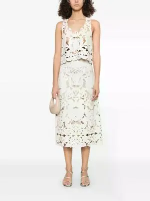 FORTE_FORTE Floral-motif Midi Skirt
