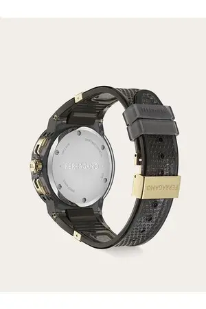 FERRAGAMO F-80 Translucent Chronograph Watch - Black