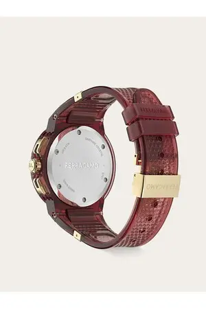 FERRAGAMO F-80 Translucent Chronograph Watch - Red