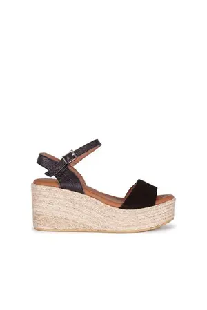 MENINA STEP Conil Braided Wedge Sandal - Black