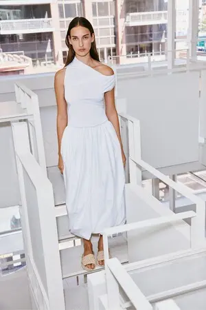 Rosetta Getty Twist Hem Maxi Skirt