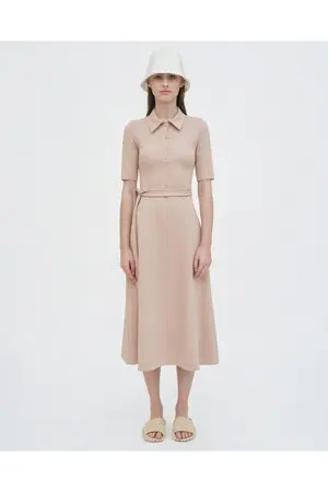 Rosetta Getty Plaid Interlock Jacquard Polo Dress