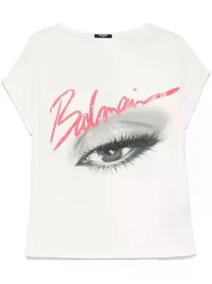 Balmain Eye-print T-shirt - White