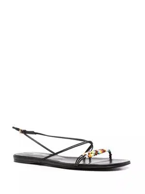 Khaite Beaded Sandals - Black