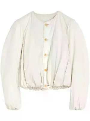 LEMAIRE Wadded Bomber Jacket - Neutrals