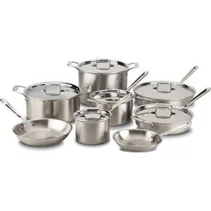 ALL-CLAD D5® 14-piece Brushed Stainless Steel Cookware Set - Silver