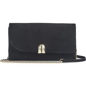 LK BENNETT Aria Curve Flap Clutch - Black