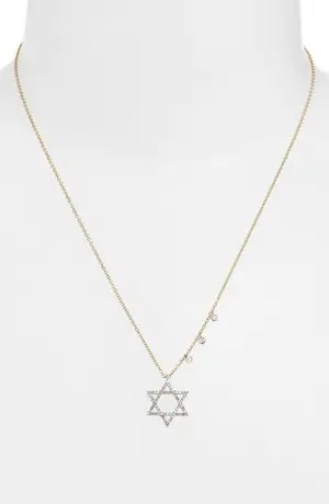 Meira T Pavé Diamond Star Of David Pendant Necklace