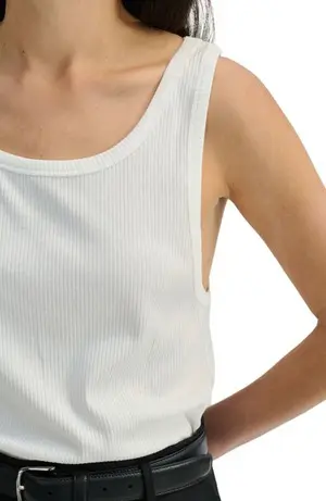 Almina Concept Relaxed Ribbed Tank Top - White