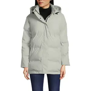LANDS' END Squall Insulated Slicker Puffer Jacket - Soft Silver