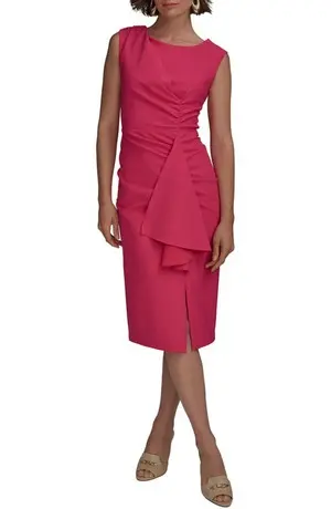 Donna Karan New York Side Ruched Sleeveless Minidress
