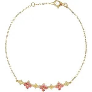 Bony Levy Clover Pink Tourmaline Bracelet
