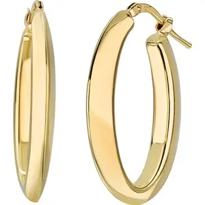 Bony Levy 14k Gold Oval Hoop Earrings - 14k Yellow Gold