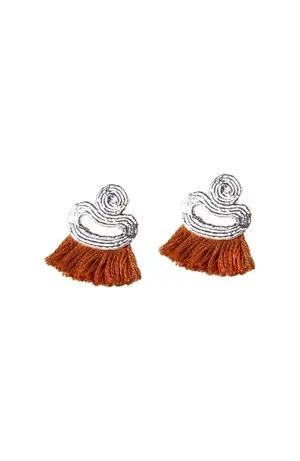 COG Sonia Tassel Earrings - Silver/ Ochré