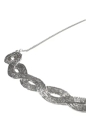 COG Braid Sterling Pendant Necklace - Silver