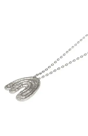 COG Leaf Pendant Necklace - Silver