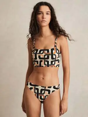 REISS Heidi Chain Print Bikini Bottom