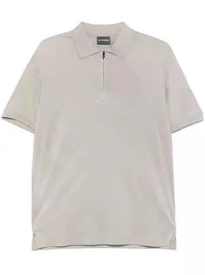 Emporio Armani Logo-embroidered Polo Shirt - Grey