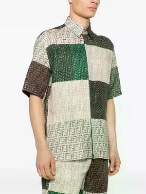 Fendi Ff Linen Shirt - Green