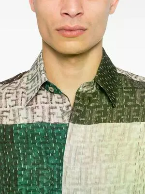 Fendi Ff Linen Shirt - Green