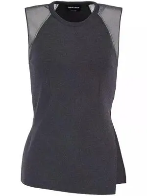 Giorgio Armani Semi-sheer Sleeveless Knitted Top