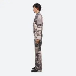 Helmut Lang Cuffed Printed Denim Trucker Jacket