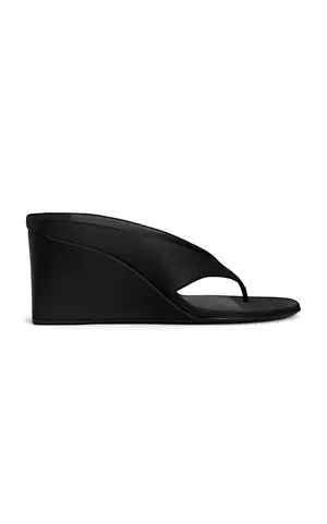 Alaïa Satin Wedge Thong Mules Black