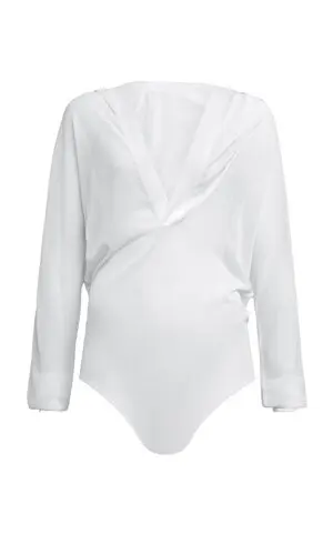 Alaïa Hooded Knit Bodysuit - White