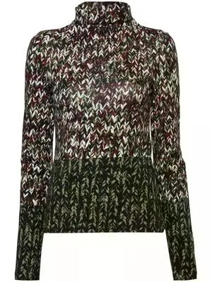 Loewe Knit-print Long-sleeve Top - Green