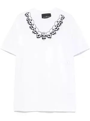 John Richmond Flocked-skull T-shirt - White