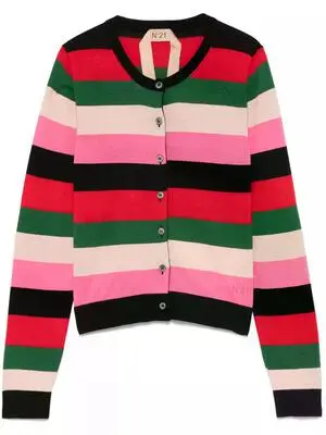 N°21 Striped Cardigan - Black
