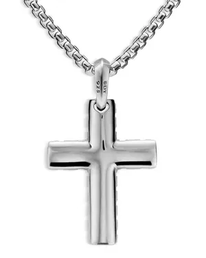 David Yurman Chevron Cross Pendant With Black Diamonds