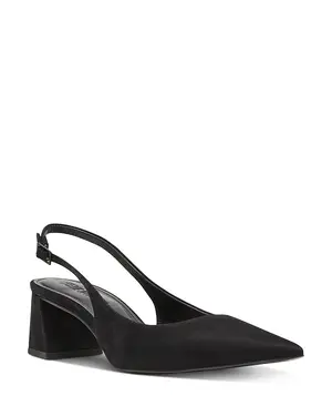 Steve Madden Robyn Slingback Pumps - Black Nubuck