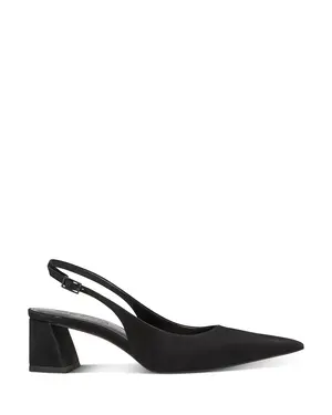 Steve Madden Robyn Slingback Pumps - Black Nubuck