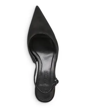 Steve Madden Robyn Slingback Pumps - Black Nubuck
