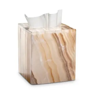 LABRAZEL Ambarino Tissue Box Cover - Ivory / Butterscotch