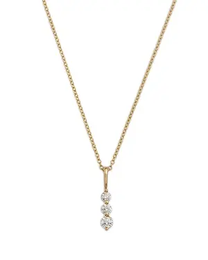 Bloomingdale'S Diamond Three Stone Pendant Necklace - Gold