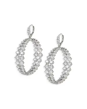 Nadri Cubic Zirconia Hoop Earrings - Silver