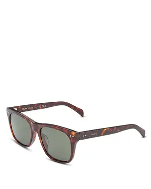 Celine Square Sunglasses - Dark Havana/green