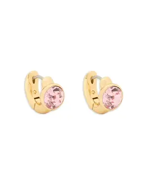 Kate Spade New York Stone Huggie Hoop Earrings - Pink/gold