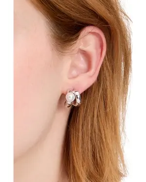 Kate Spade New York Imitation Pearl Huggie Hoop Earrings