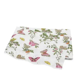 MATOUK Baudin Butterfly Percale Flat Sheet, Full/queen - Pink