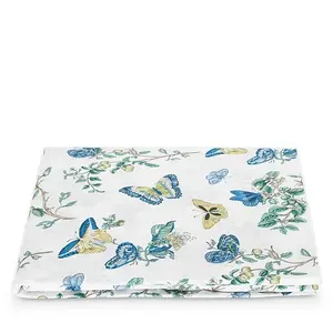MATOUK Baudin Butterfly Percale Fitted Sheet, Cali King - Prussian Blue